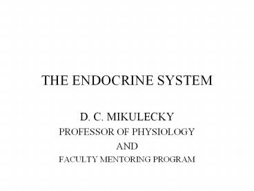 PPT – THE ENDOCRINE SYSTEM PowerPoint presentation | free to download ...