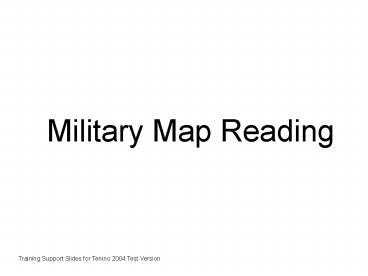 Military Map Reading presentation | free to view