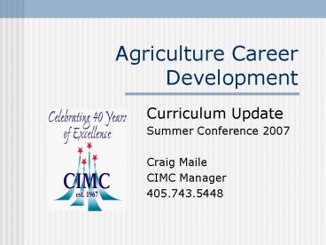 PPT – Agriculture Career Development PowerPoint presentation | free to ...
