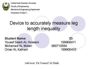 PPT – Device to accurately measure leg length inequality PowerPoint ...