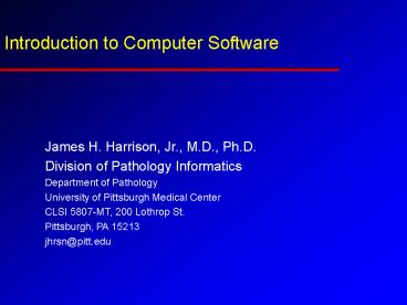 Introduction to Computer Software presentation | free to view