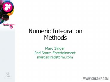 PPT – Numeric Integration Methods PowerPoint presentation | free to ...