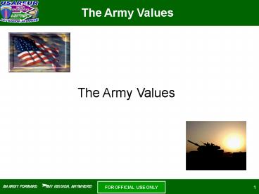 The Army Values presentation | free to view