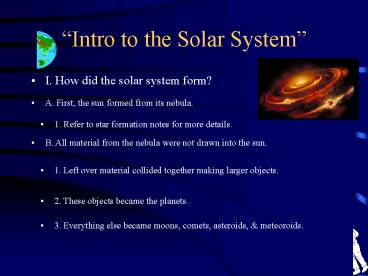 PPT – Intro to the Solar System PowerPoint presentation | free to view ...
