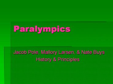 PPT – Paralympics PowerPoint presentation | free to view - id: 11369f-NzYyO