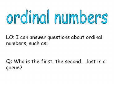 ordinal numbers presentation | free to download