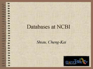Databases at NCBI presentation | free to view