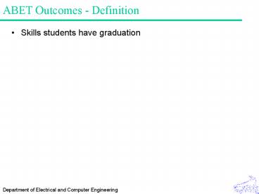 PPT – ABET Outcomes Definition PowerPoint presentation | free to ...