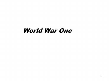 World War One presentation | free to view