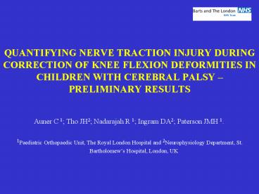 QUANTIFYING NERVE TRACTION INJURY DURING CORRECTION OF KNEE FLEXION ...