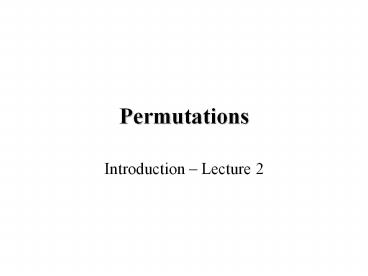 Permutations presentation | free to download