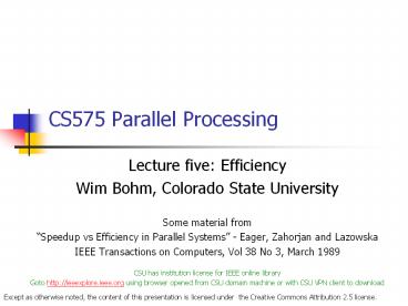 CS575 Parallel Processing presentation | free to download