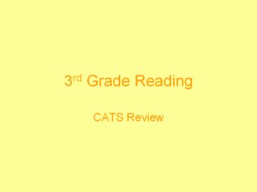 PPT – 3rd Grade Reading PowerPoint presentation | free to view - id ...