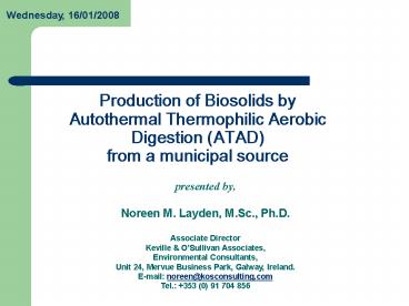Production of Biosolids by Autothermal Thermophilic Aerobic Digestion ...