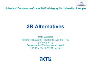 3R Alternatives presentation | free to view