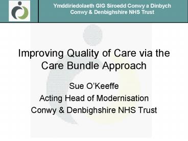 Improving Quality of Care via the Care Bundle Approach presentation ...