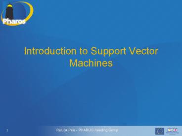 Introduction to Support Vector Machines presentation | free to view