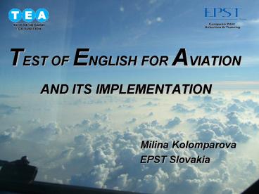 TEST OF ENGLISH FOR AVIATION presentation | free to view