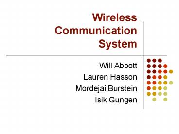 PPT – Wireless Communication System PowerPoint presentation | free to ...