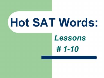 Hot SAT Words: presentation | free to view