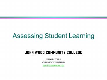 Assessing Student Learning presentation | free to view