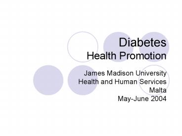 Diabetes Health Promotion presentation | free to view