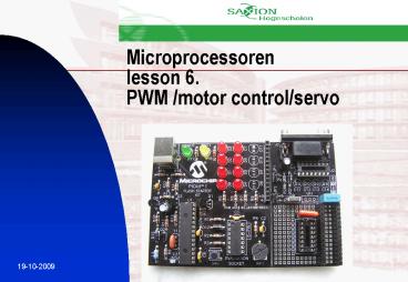 PPT – Microprocessoren lesson 6. PWM motor controlservo PowerPoint ...