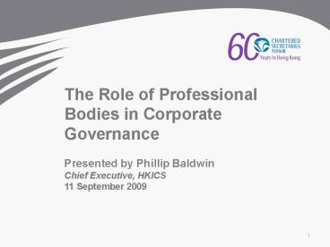 The Role of Professional Bodies in Corporate Governance presentation ...