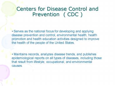 Centers for Disease Control and Prevention CDC presentation | free to view