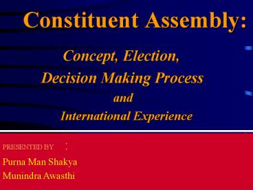 Constituent Assembly: presentation | free to view