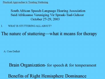 PPT – Practical Approaches to Treating Stuttering PowerPoint ...