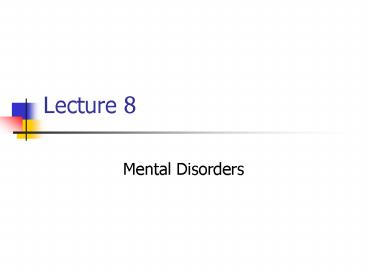 PPT – Mental Disorders PowerPoint presentation | free to download - id ...