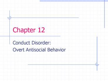 PPT – Conduct Disorder: PowerPoint presentation | free to view - id ...