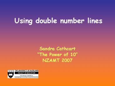 Using double number lines presentation | free to view