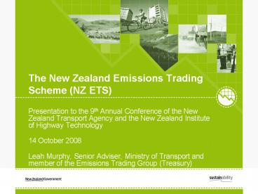 The New Zealand Emissions Trading Scheme NZ ETS presentation | free to view