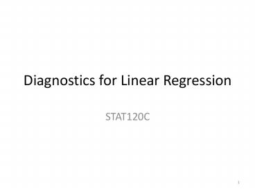 Diagnostics for Linear Regression presentation | free to view