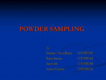 PPT – POWDER SAMPLING PowerPoint presentation | free to view - id ...