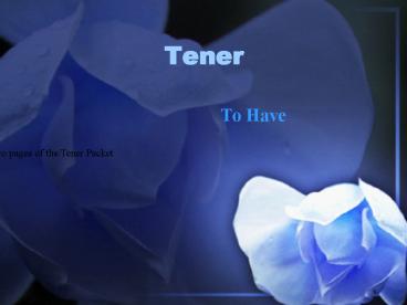 Tener presentation | free to view