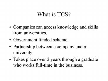 What is TCS presentation | free to view