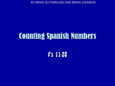 Counting Spanish Numbers presentation | free to view