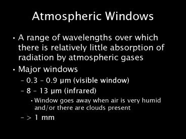Atmospheric Windows presentation | free to view