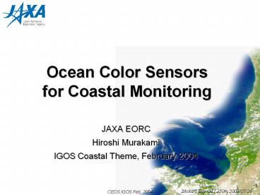 Ocean Color Sensors for Coastal Monitoring presentation | free to download