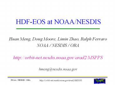 PPT – HDFEOS at NOAANESDIS PowerPoint presentation | free to download ...