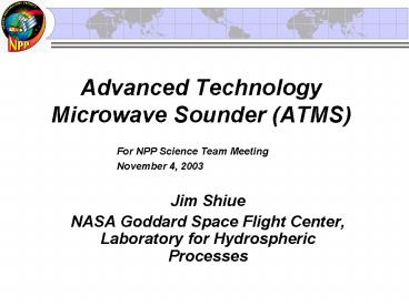 Advanced Technology Microwave Sounder ATMS presentation | free to view