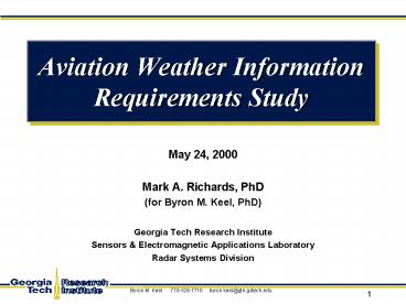 PPT – Aviation Weather Information Requirements Study PowerPoint ...