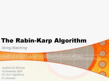 The Rabin-Karp Algorithm presentation | free to view