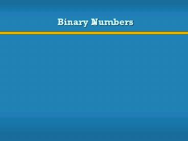 Binary Numbers presentation | free to download