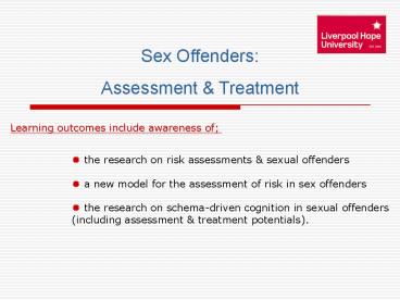 Sex Offenders: presentation | free to view