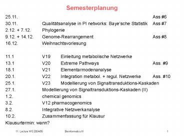 Semesterplanung presentation | free to view