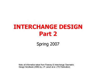 INTERCHANGE DESIGN Part 2 presentation | free to view